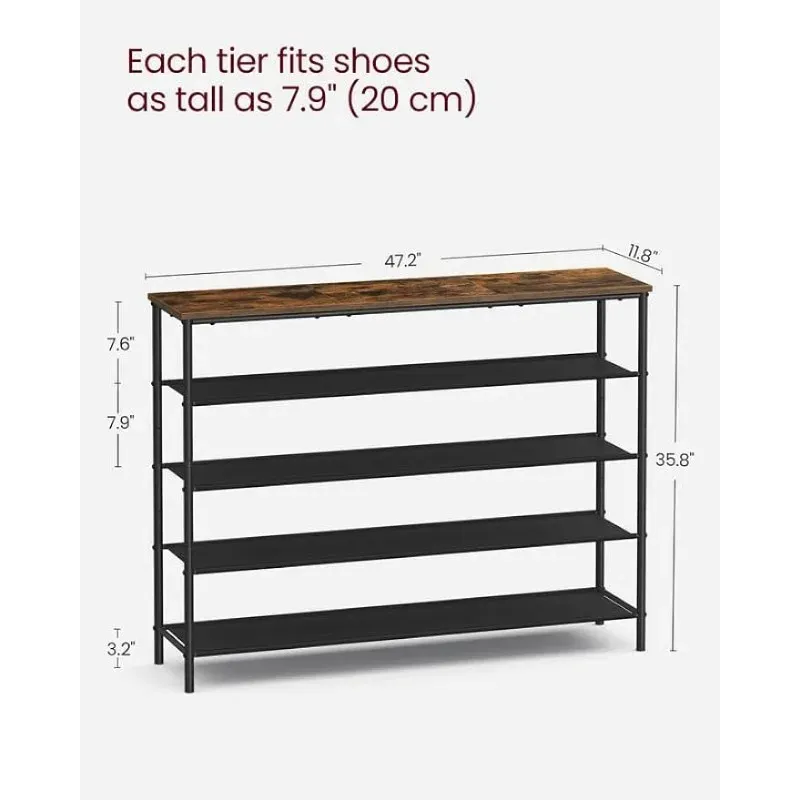 VASAGLE Shoe Rack, 5 Tier Shoe Storage Rack For 20 24... From ...