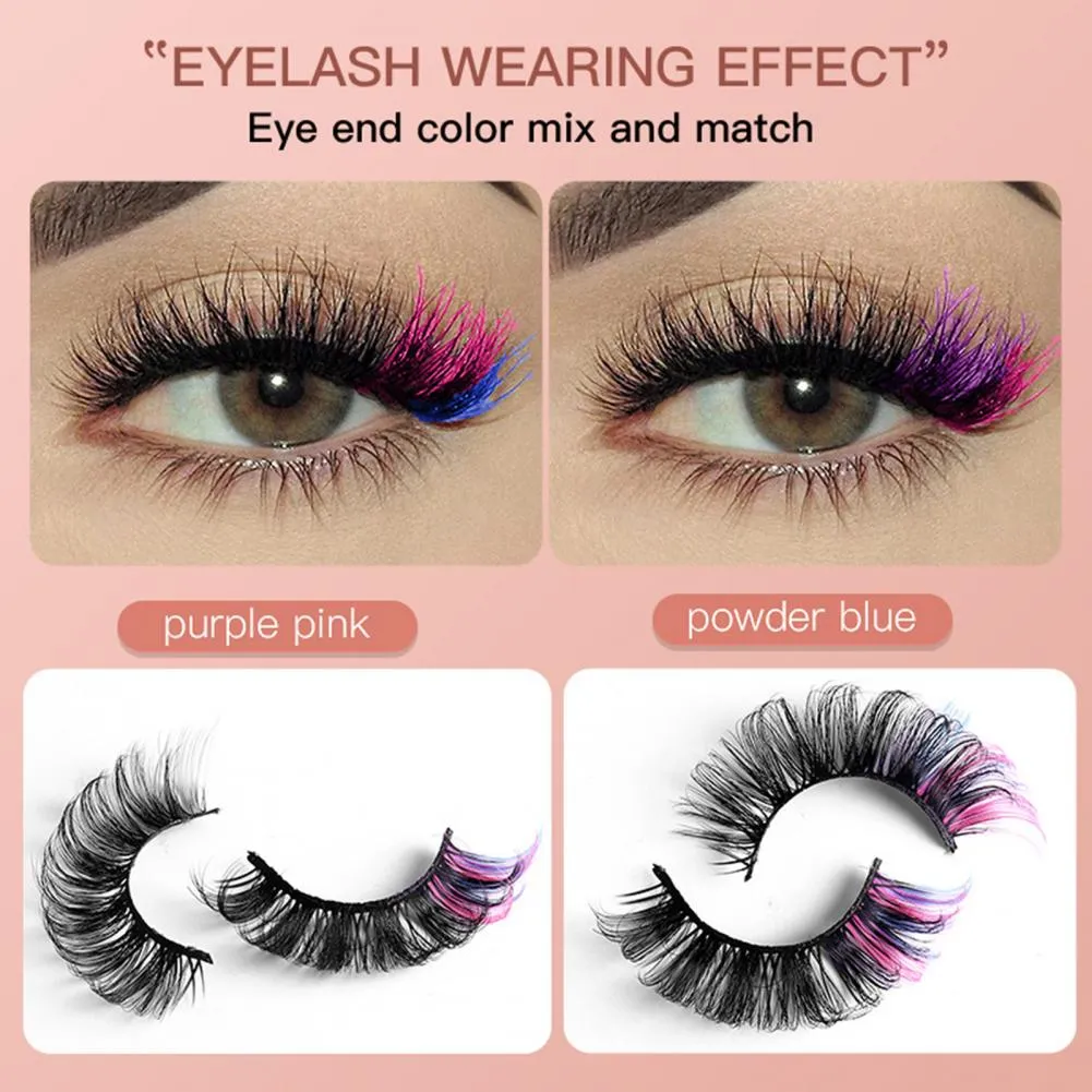 DHgate.com:Colorful 7 Pairs Mink Effect False Eyelashes Set, Perfect ...