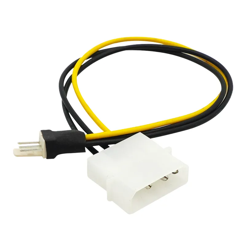 4-Pin Molex Male to 3-Pin Fan Power Male Port Cable D Plug IDE Power to ...