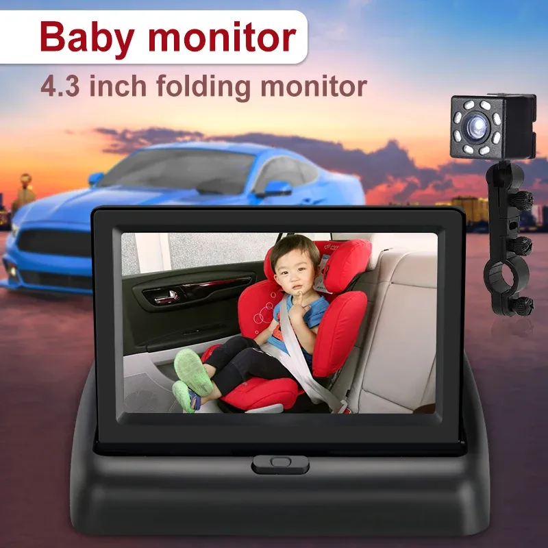 Foldable Car Rear View Monitor With Night Vision And Backup Slow Motion ...