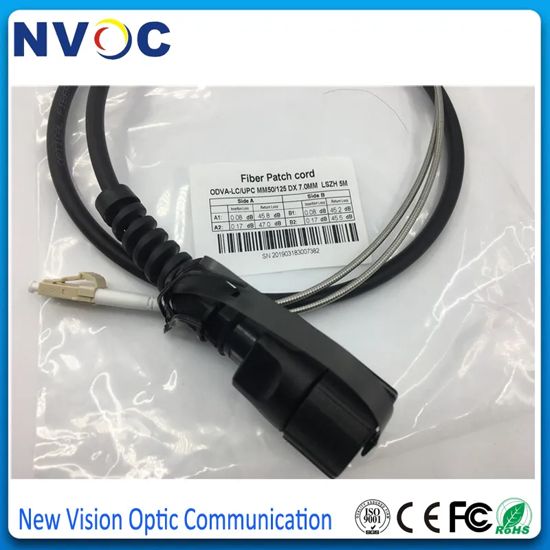 ODVA-LC to LC/UPC Duplex Fiber Patch Cord, IP67 Waterproof TPU Jacket 5 ...