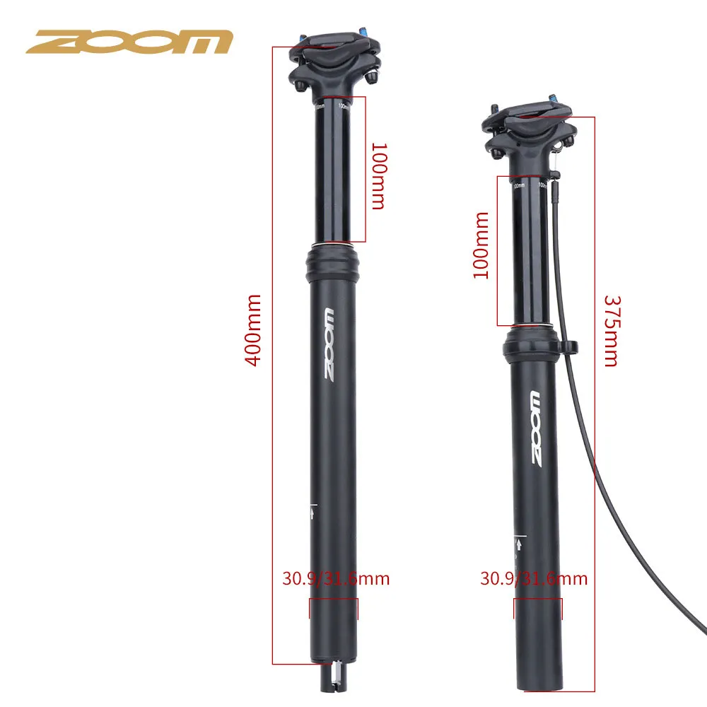ZOOM MTB Bike Dropper Seatpost 31.6mm and 30.9mm Hydraulic Internal ...
