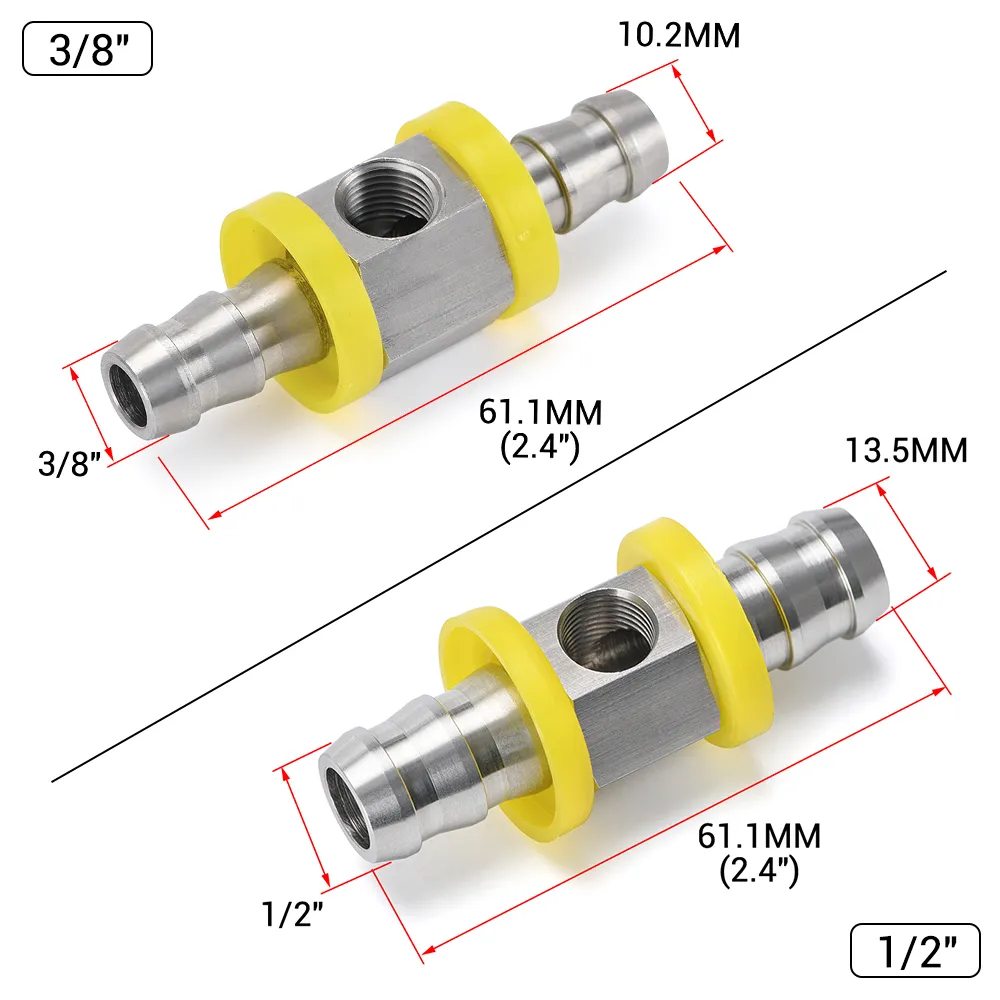 8 Inch Exhaust Tip for Diesel & Fuel Line T-fitting Adapter for Gauge ...