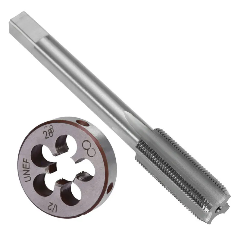 2 Pack 1/2-28 HSS Tap and Die Set, High-Speed Steel Metric Right Hand ...