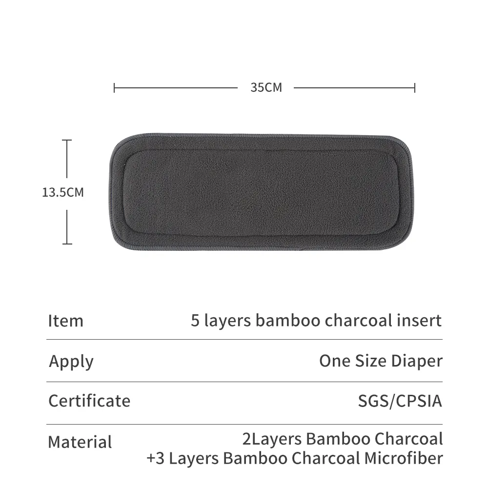 DHgate.com:HappyFlute Bamboo Charcoal 5-Layer Microfiber Diaper Liners ...