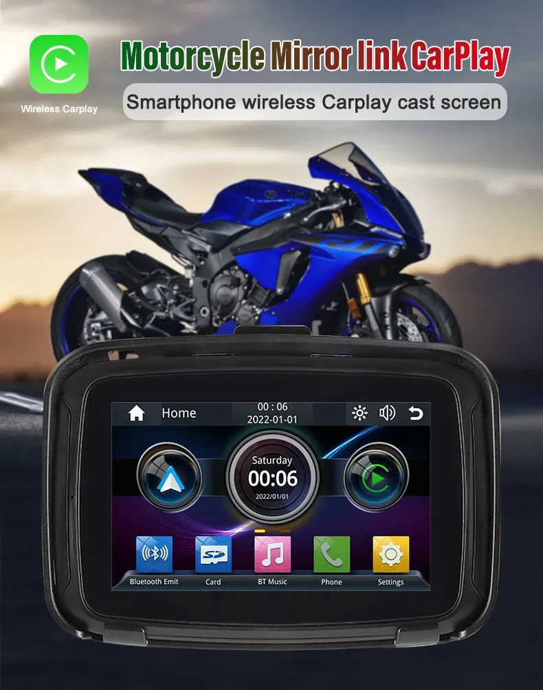 5 Inch Car Portable GPS Navigation Motorcycle Waterproof Carplay ...