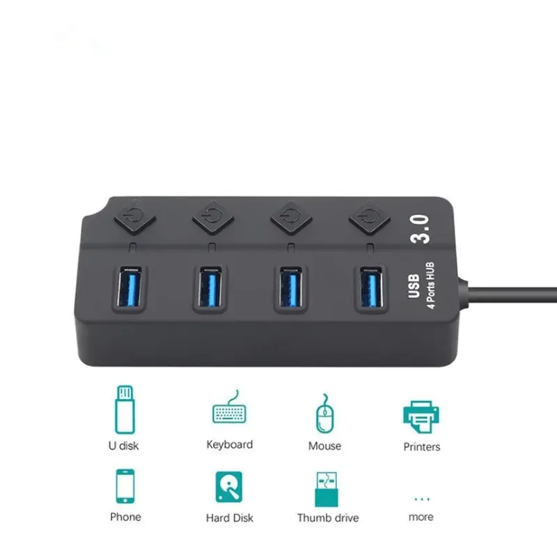 3-in-1 USB Charger Cable: High Speed 4/7 Port USB Hub 3.0/2.0 Adapter ...