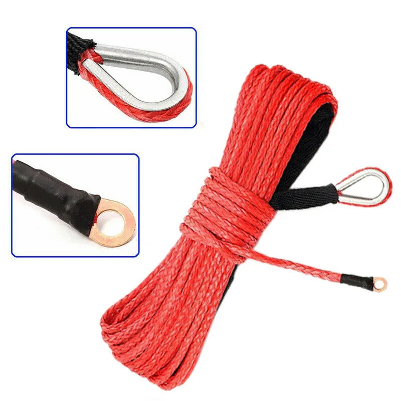 15M 7700LBS Synthetic Winch Rope, Heavy Duty Off-Road Recovery Cable ...