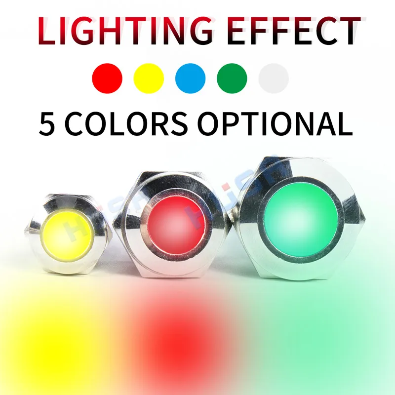 Waterproof IP65 Metal LED Warning Indicator Light, 6mm, Pilot Signal ...