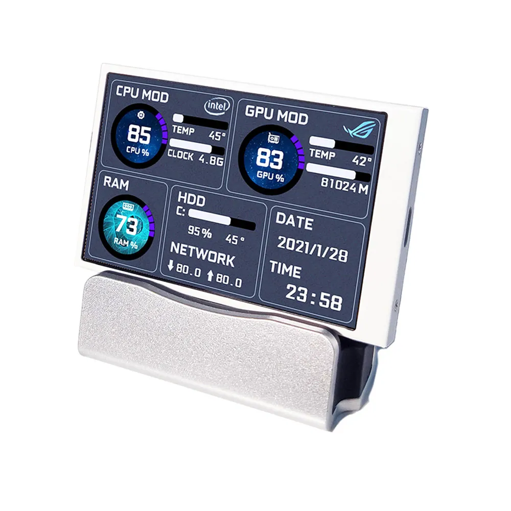 5 Inch IPS USB Computer Monitor AIDA64 Secondary Screen For CPU GPU RAM ...