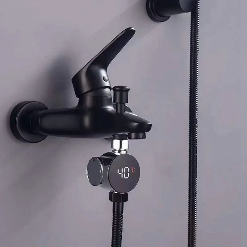 LED Display Water Temperature Monitor Self Generating Shower ...