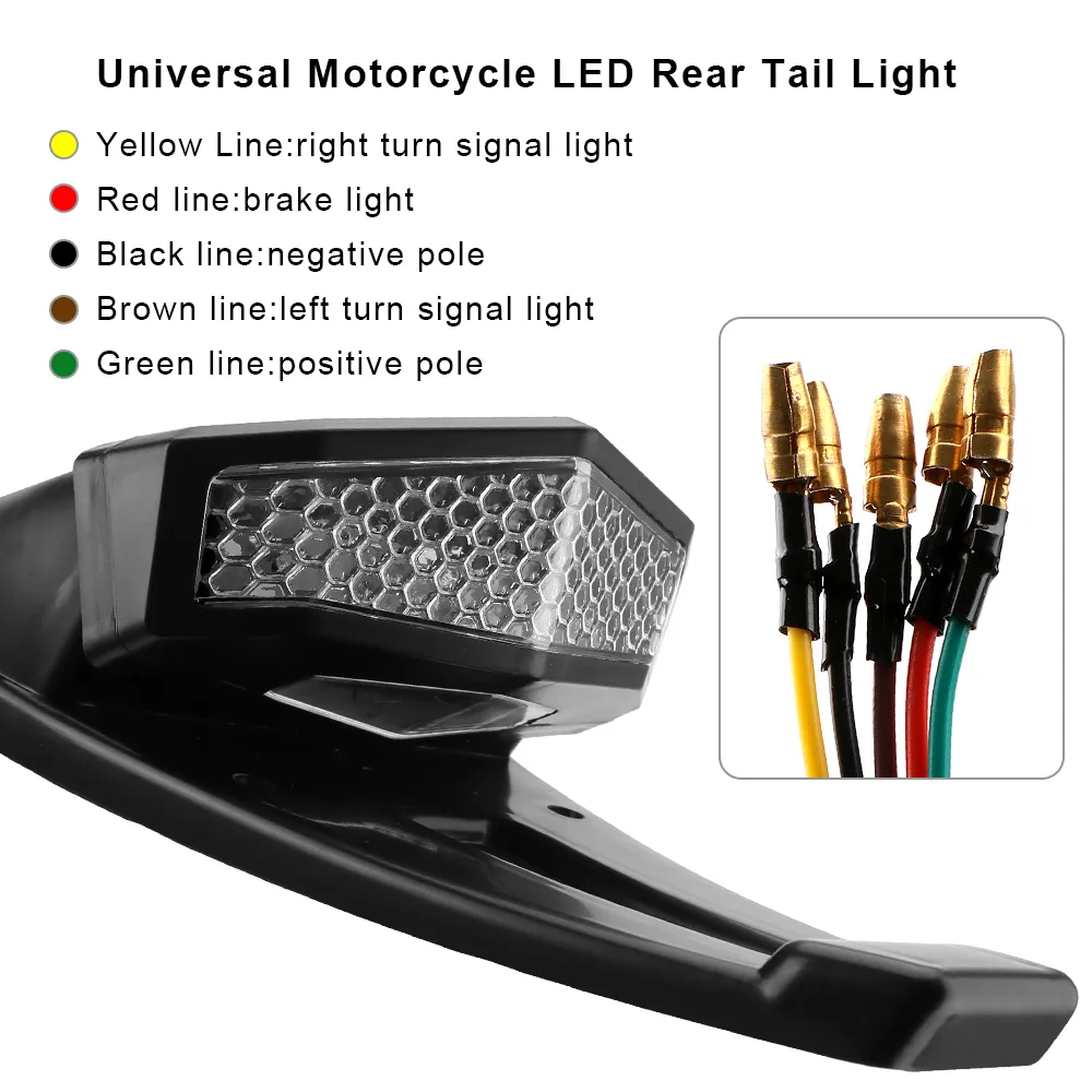 LED Rear Tail Turn Signals, Universal Motorcycle Tail Light, And Stop ...