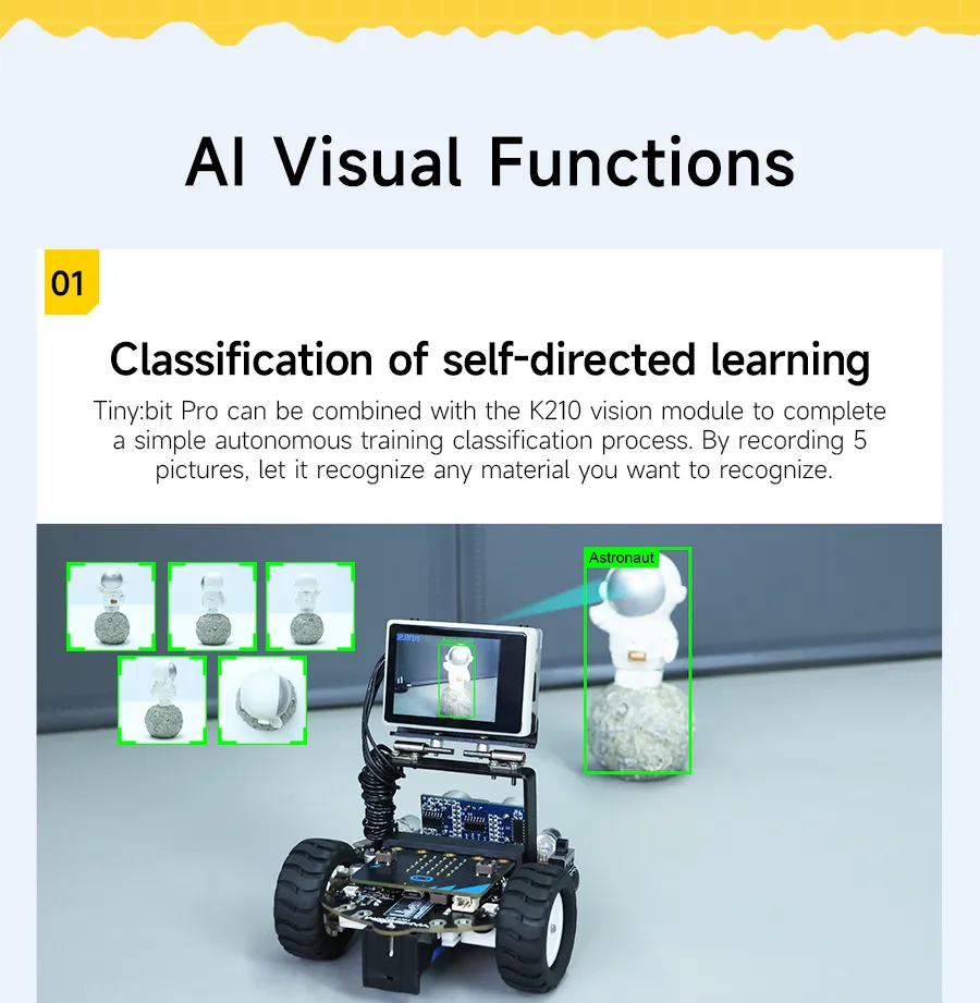 Microbit Smart Robot Car AI Visual Robot With K210 Module For Kids Learn Programming Educational ...