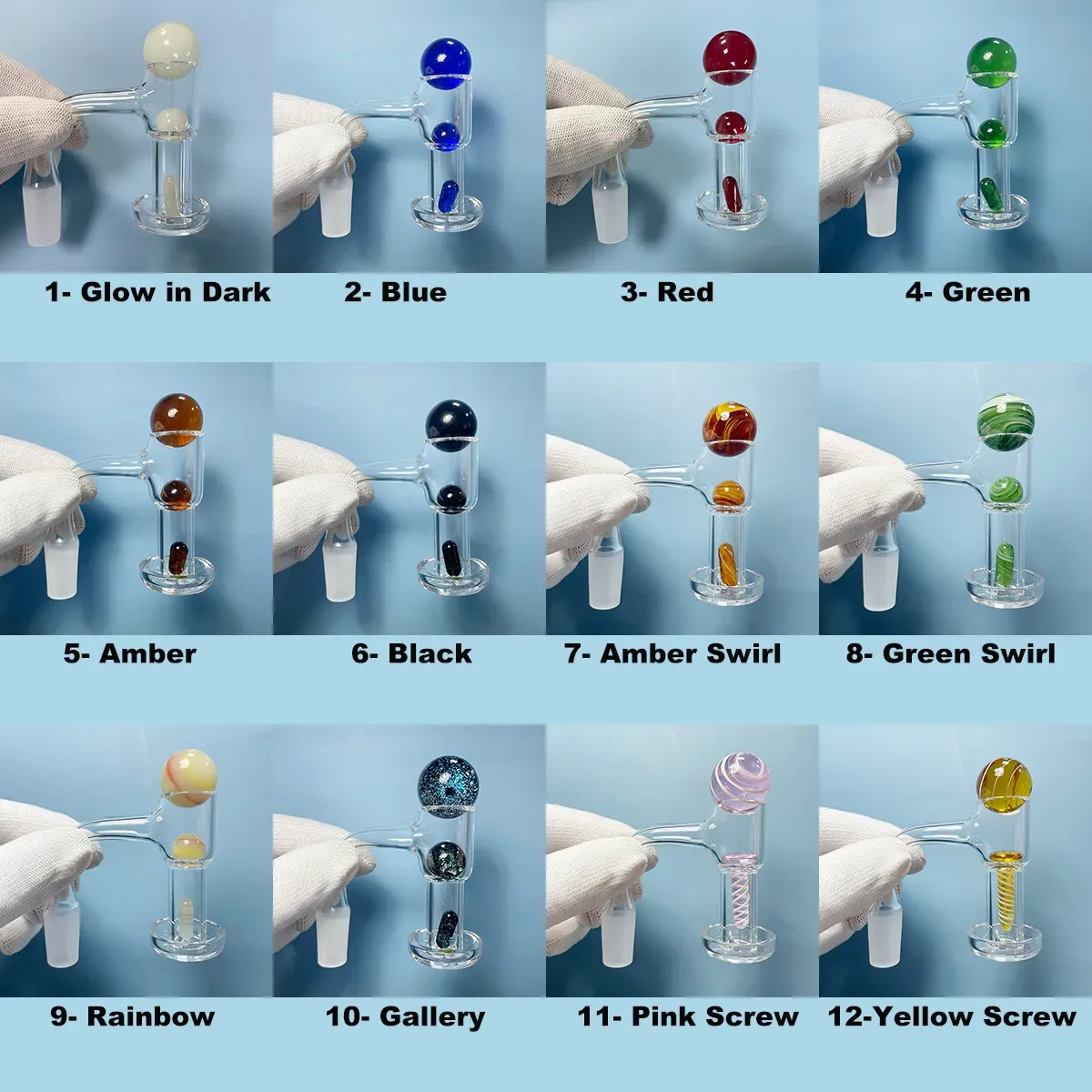 Marble Carb All Cap Spinning Pillar Set 20mm Full Weld Terp Slurper ...