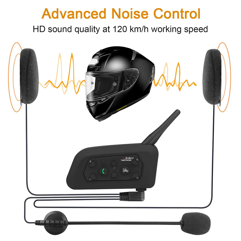 Bluetooth-Compatible helmets Intercom Headset for V4 V6 - Clear Stereo ...
