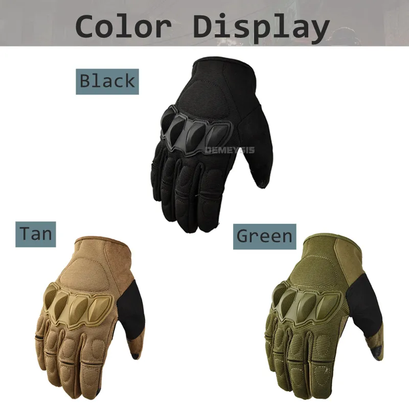 Tactical Gloves Full Finger with Hard Knuckle and Touch Screen ...