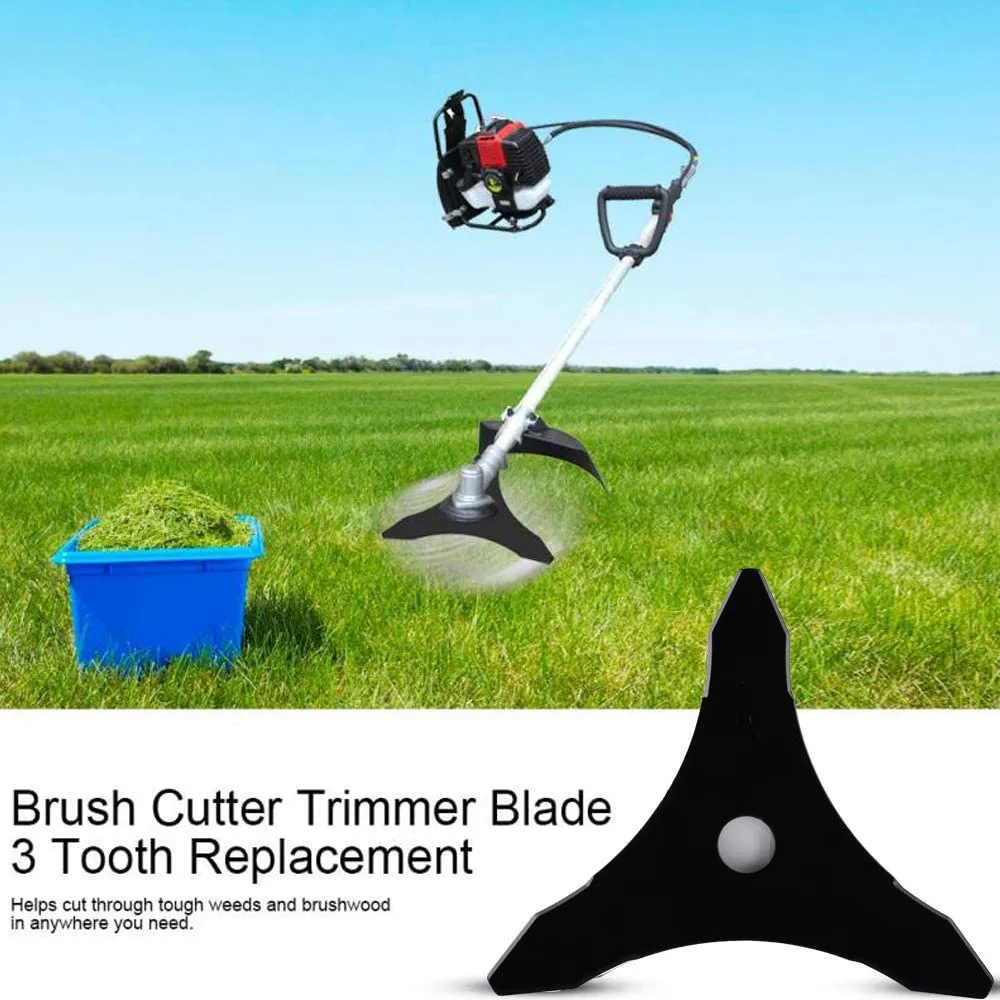 Grass Trimmer Blades - 3 Teeth Brush Cutter Blade, Lawn Trimmer Metal ...