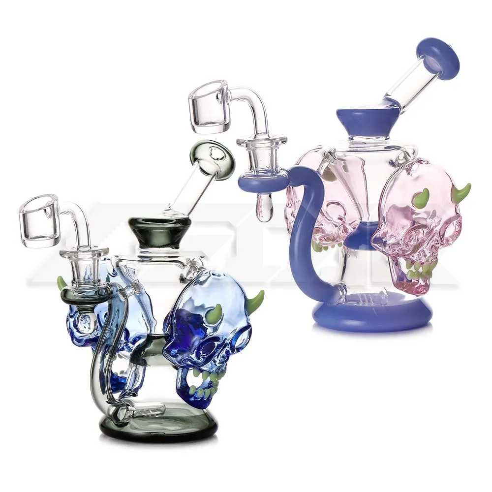 Wholesale 6.5 Double Skeleton Head DAB Rig Glass Man Water Pipe With ...