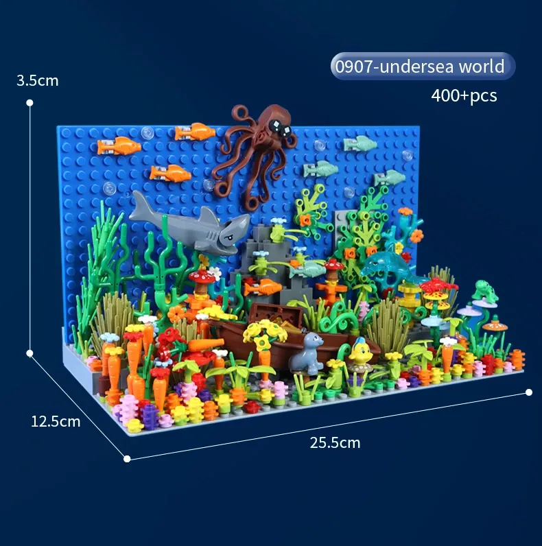 Building Blocks Underwater World Toy Set with Shark, Octopus, and ...