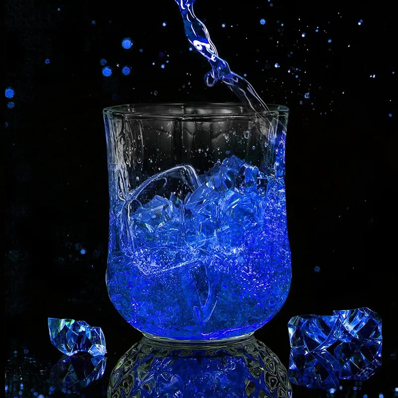 200 Royal Blue Acrylic Ice Cubes - 1 Inch Crushed Fake Ice Rocks for ...