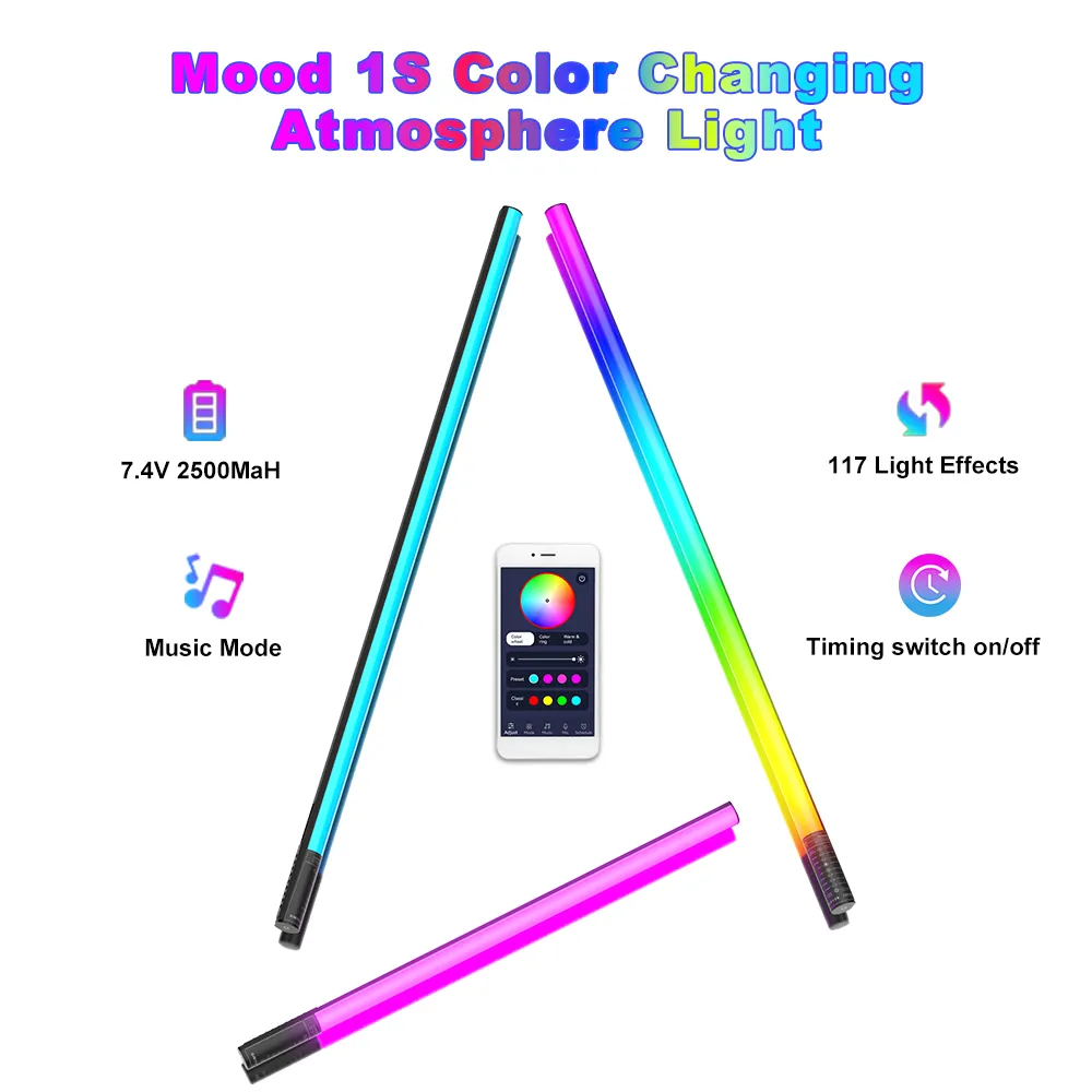 RGB Mood Light | 85cm120cm LED Atmosphere Lamp | Bluetooth APP Control ...