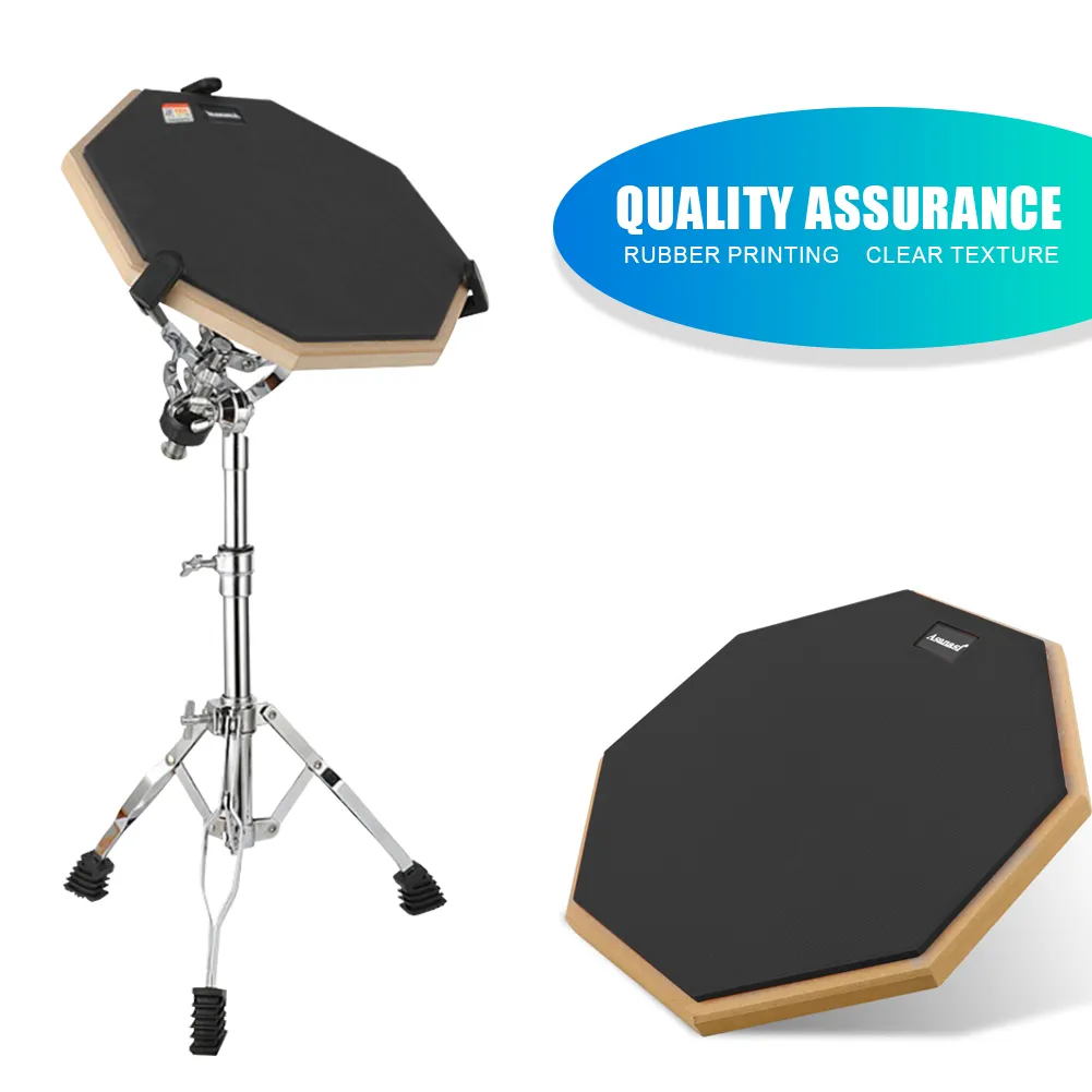 Drum Practice Pad Set: 12 Inch Adjustable Double-Sided Pad and Stand ...