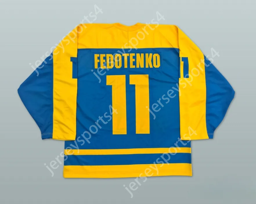 Custom FEDOTENKO 11 UKRAINE NATIONAL Team Blue nj devils hockey Top ...