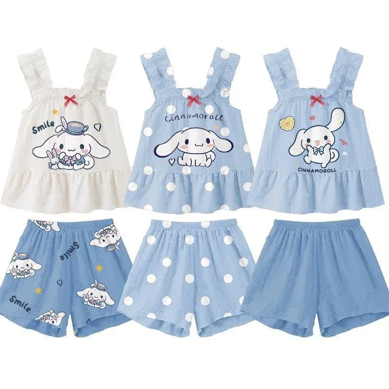 Cartoon Pajamas Silky Shorts Pajama Set Anime Inspired Sleepwear With ...