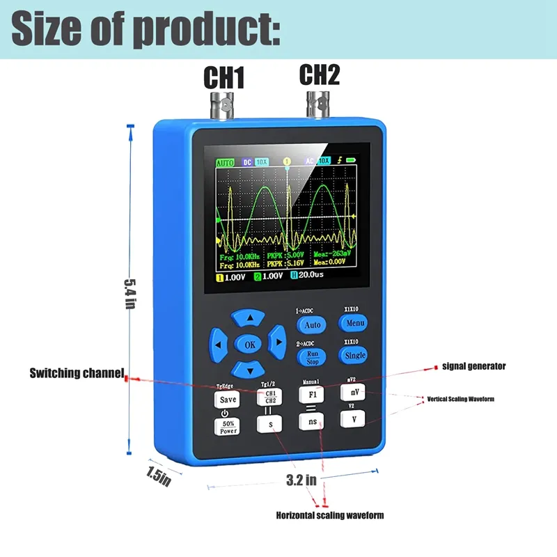 DSO2512G Digital Oscilloscope and DDS Signal Generator with 120 MHz ...