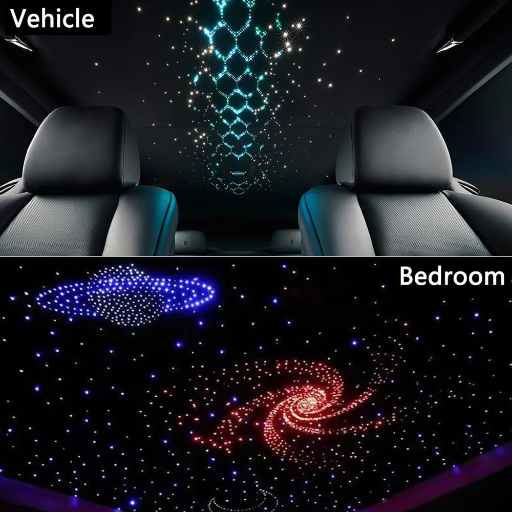 32W Fiber Optic Car Roof Star Ceiling Light Kit, RGBW Twinkle Starry ...