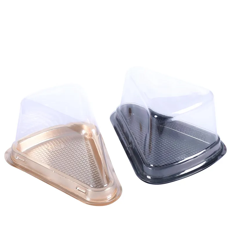 Crystal Clear Cake Boxes - Disposable Plastic Triangle Packaging ...