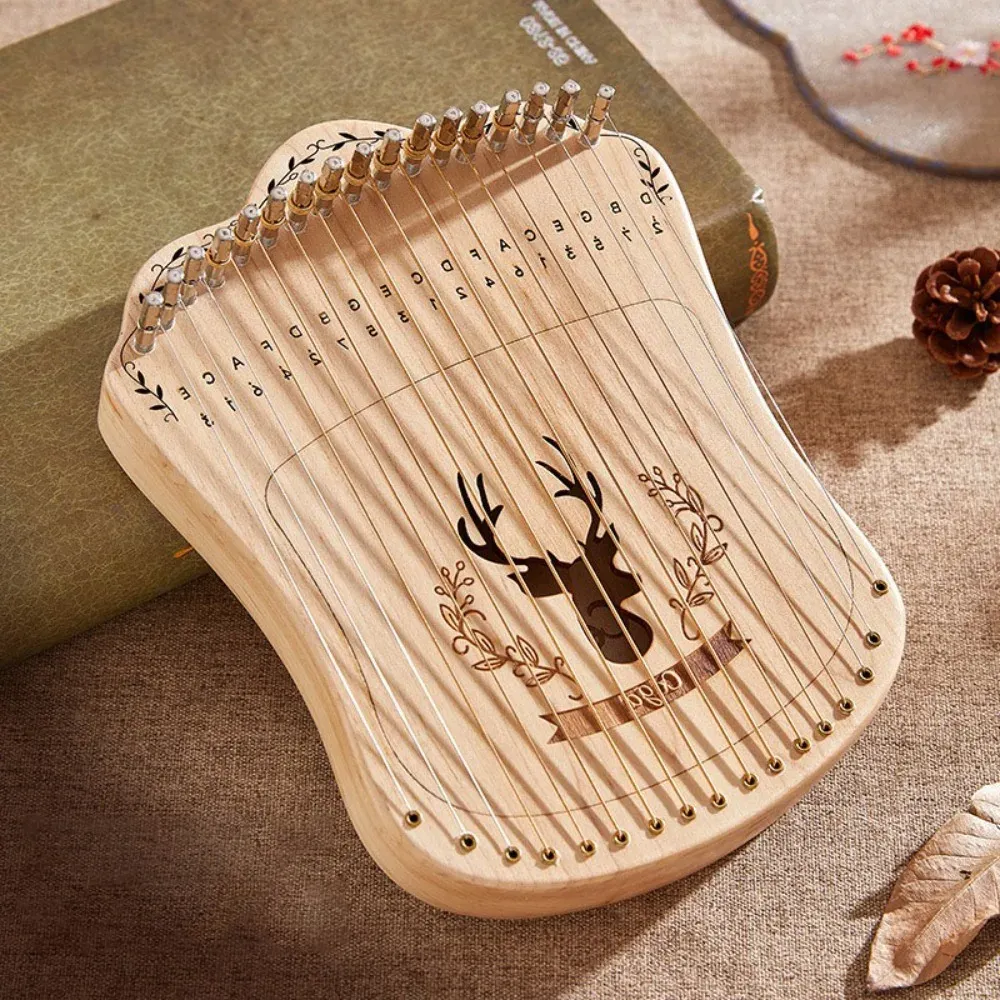 17-String Lyre Harp, Portable Mini Fingerstyle Harp, Professional ...