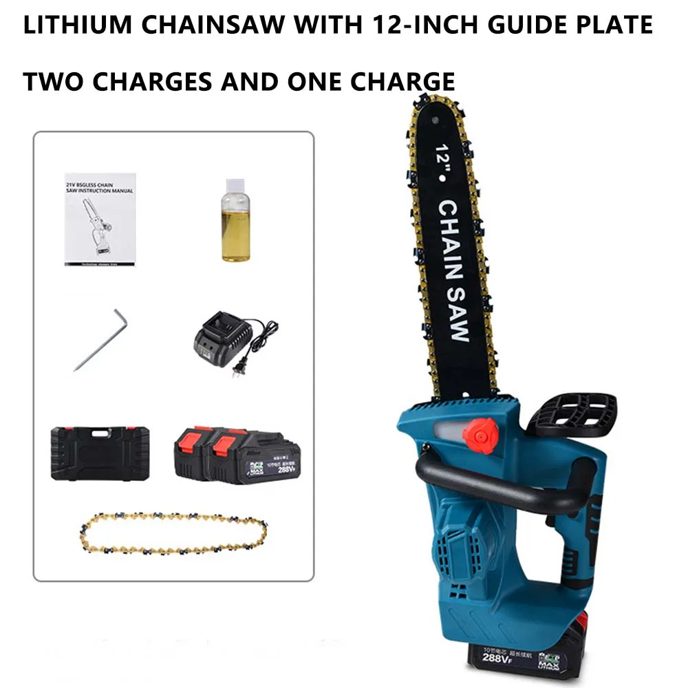 Rechargeable Chainsaw: High-Power Lithium Battery, Small Handheld Saw ...