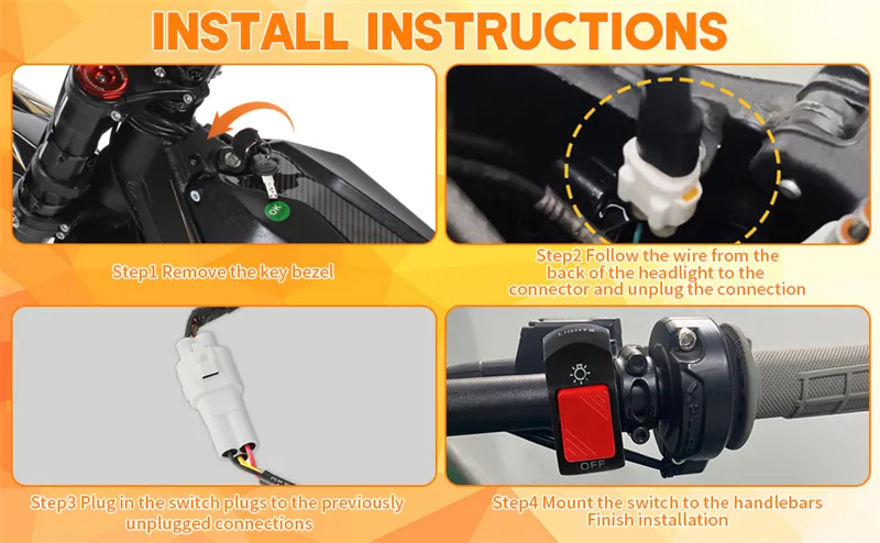 Headlight Light Switch for Talaria Sting R MX4 Plug-and-Play Electric ...