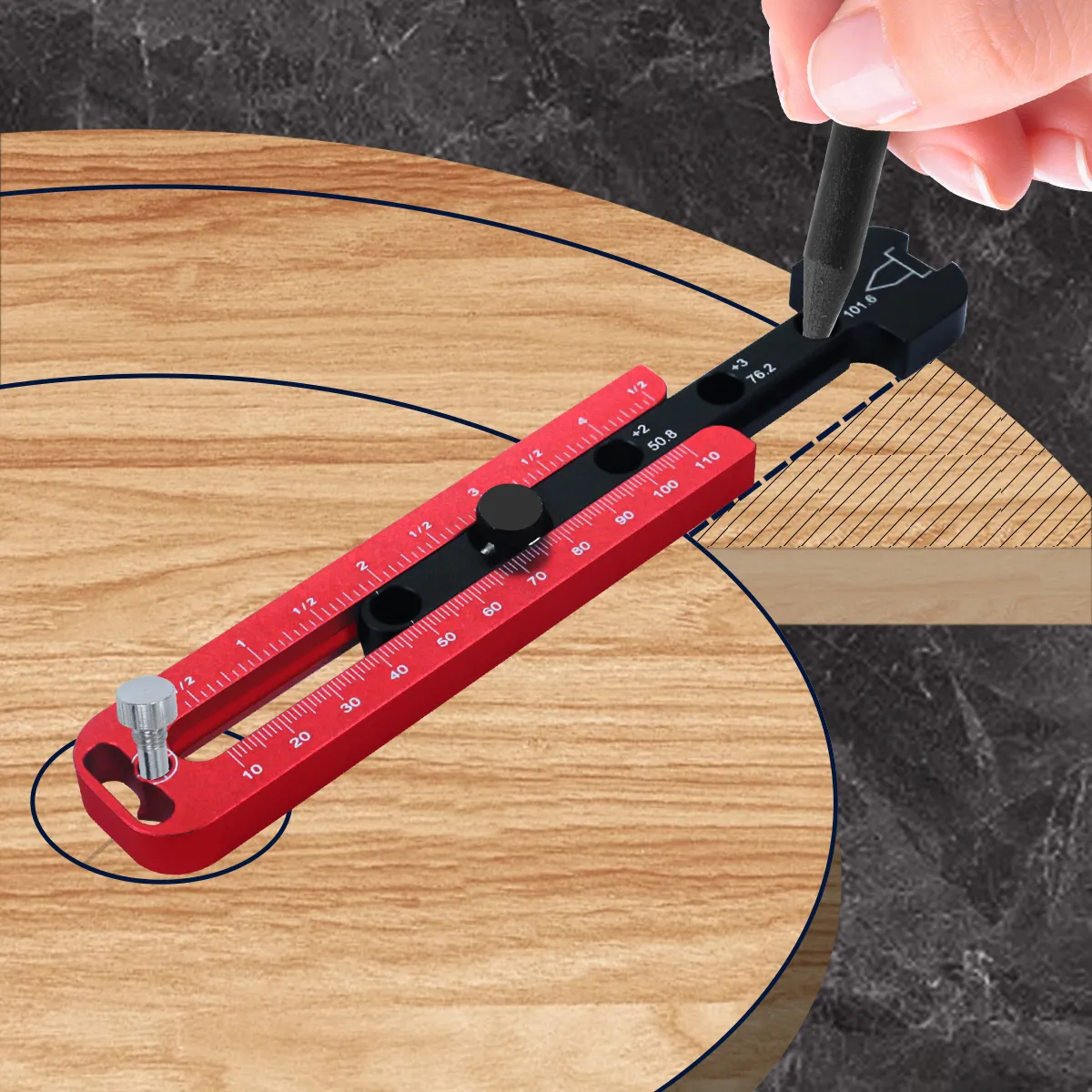 Precision Squares & Woodworking Scribe Gauges: Circular Drawing Tool ...