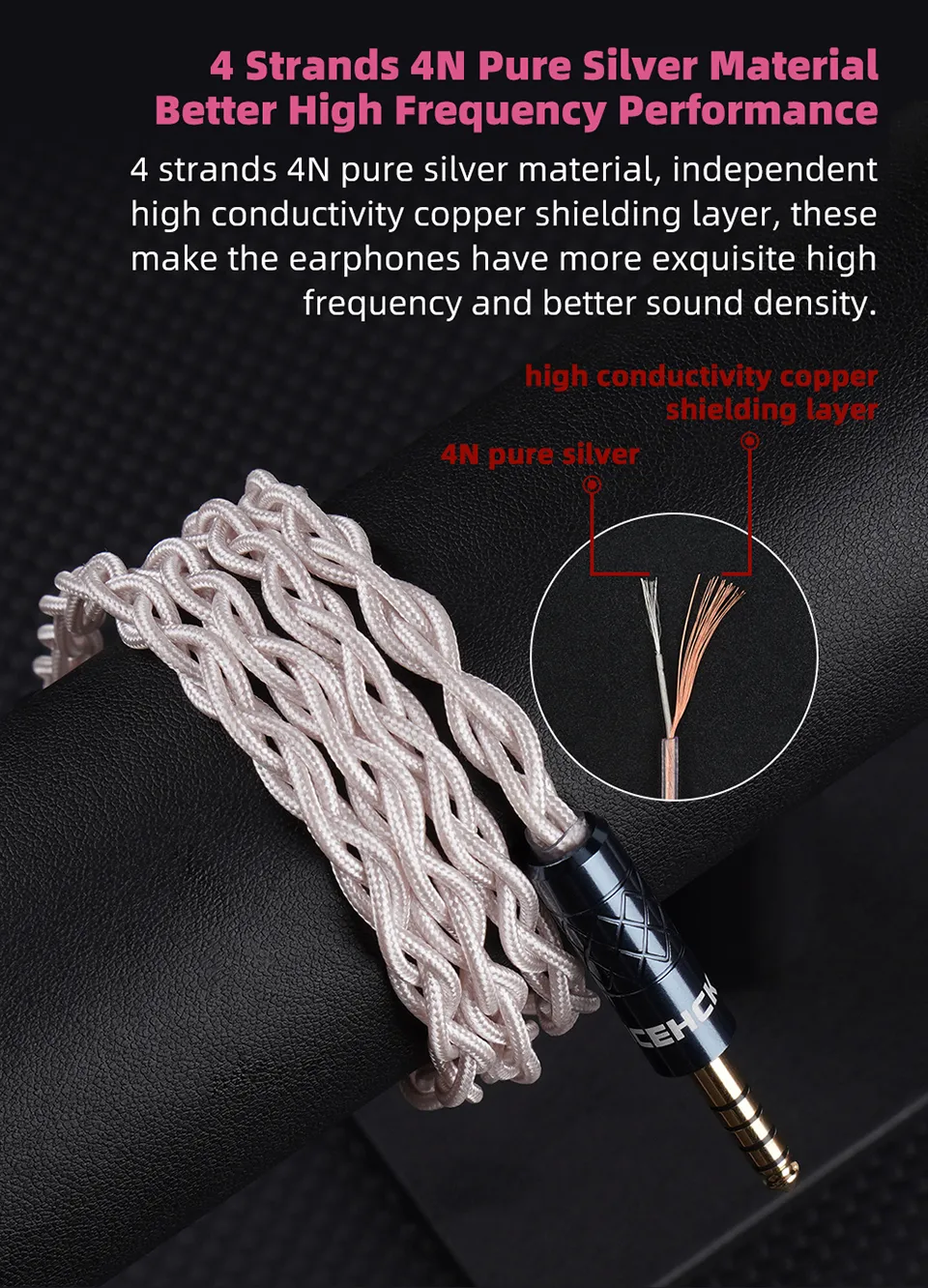 DHgate.com:4 Pole 3.5 mm Cable: Premium Earbud Upgrade Cable with High ...