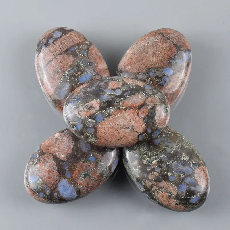 Big Blue Dot Chakra Palm Stone Natural Healing Crystal for Massage and ...