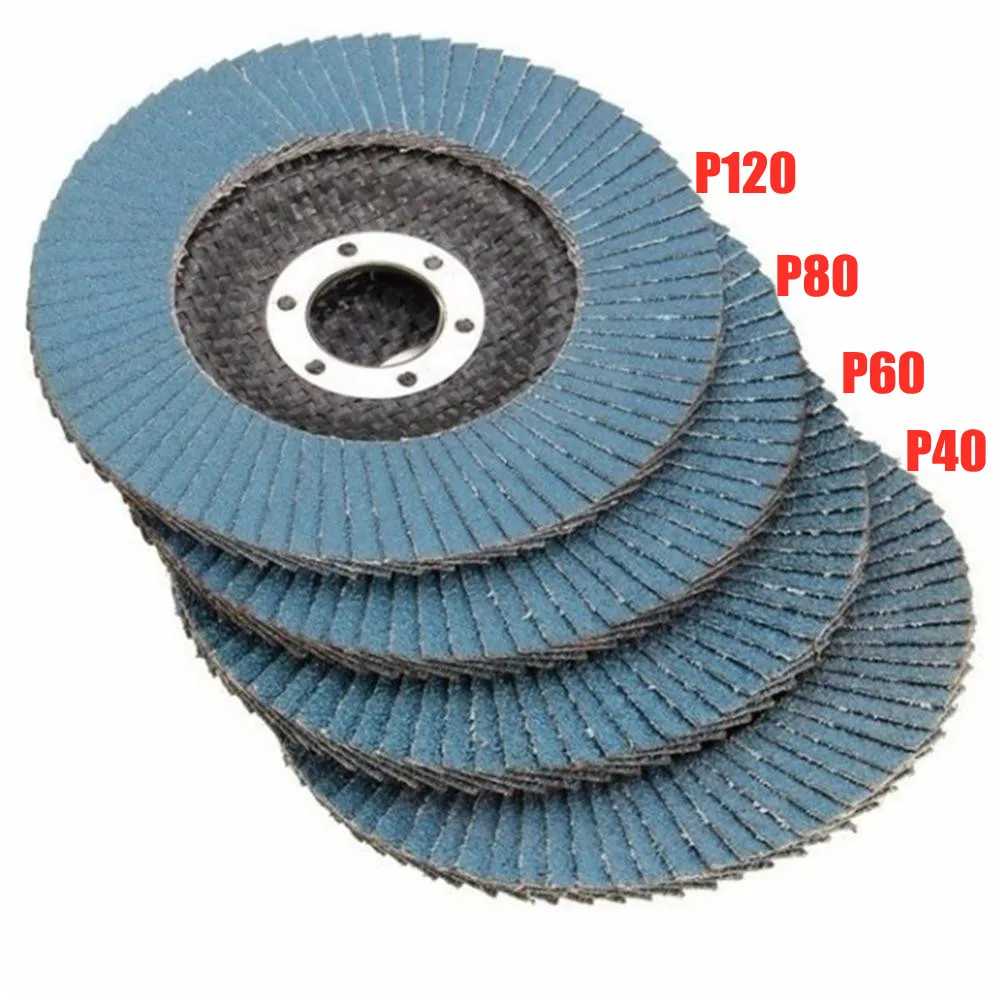 5 Abrasive Flap Discs 40/60/80/120 Grit Angle Grinder Sanding Discs for ...