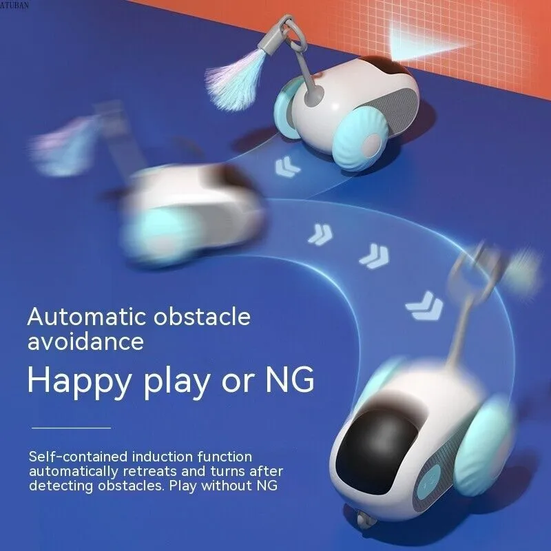 2 Modes Smart Cat Toy Automatic Moving Remote Control Car for Cats and ...