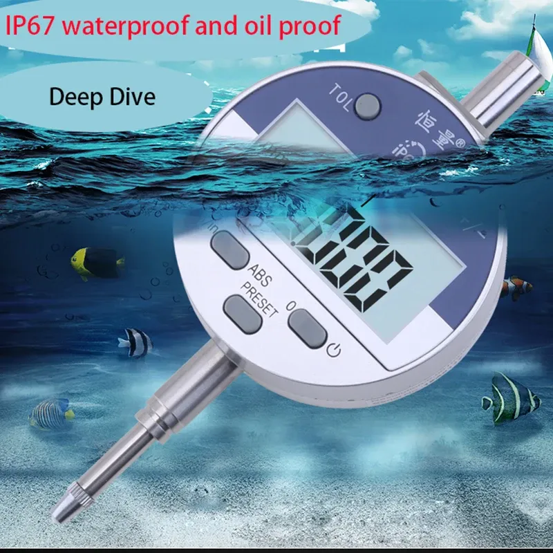 IP67 Waterproof and Oil-Proof Digital Dial Indicator 0-0.5 in 0-12.7 mm ...