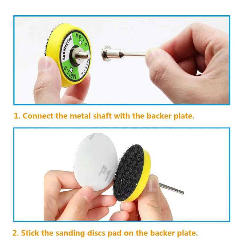 50-Set 2 inch Sanding Discs Pad Kit for Drill Grinder Rotary Tools with ...