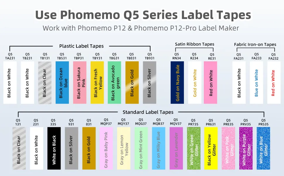 Phomemo P12 Pro Label Printer Bluetooth Rechargeable Label Maker ...