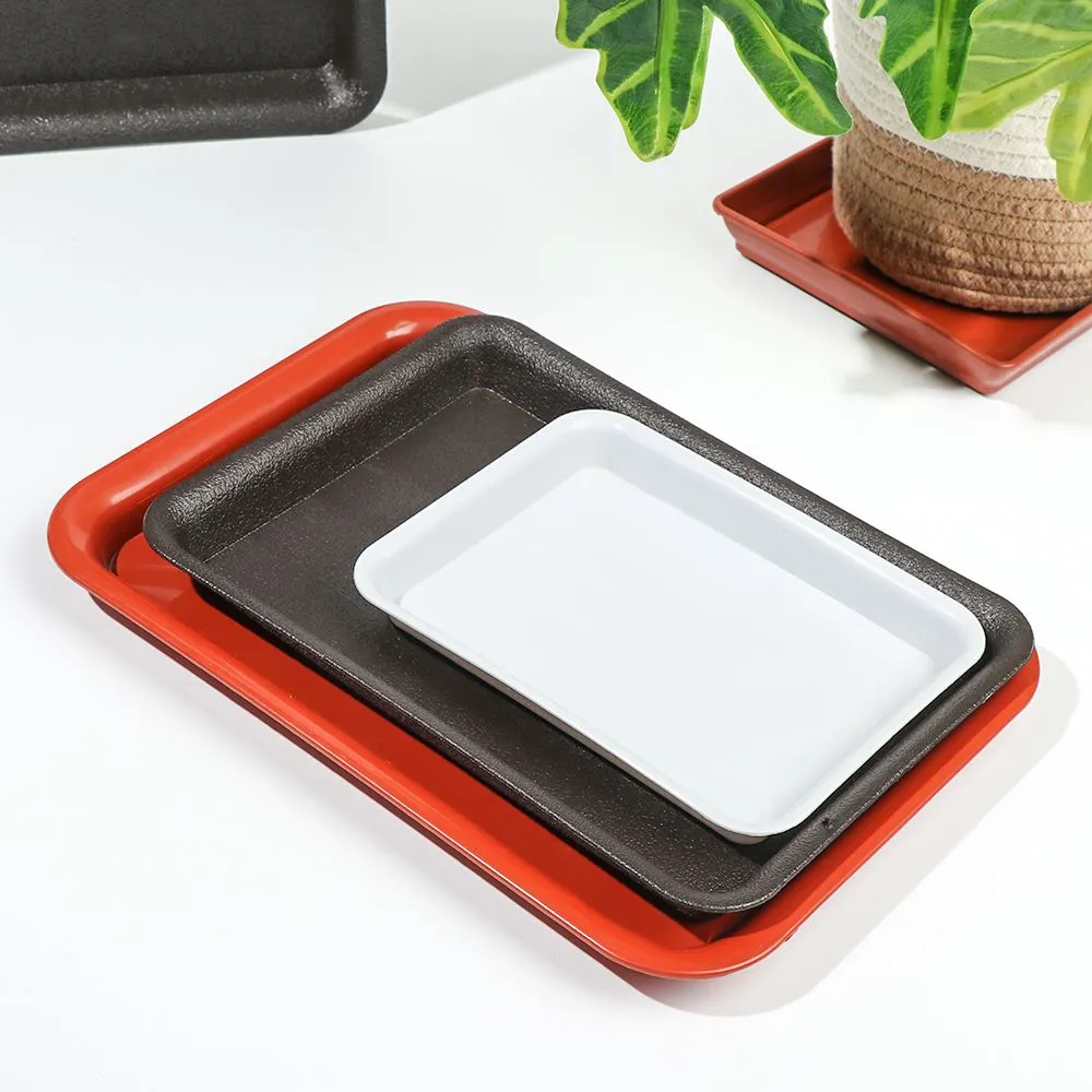 Rectangular Plastic Plant Saucer Drip Tray - Indoor Outdoor Flower Pot ...