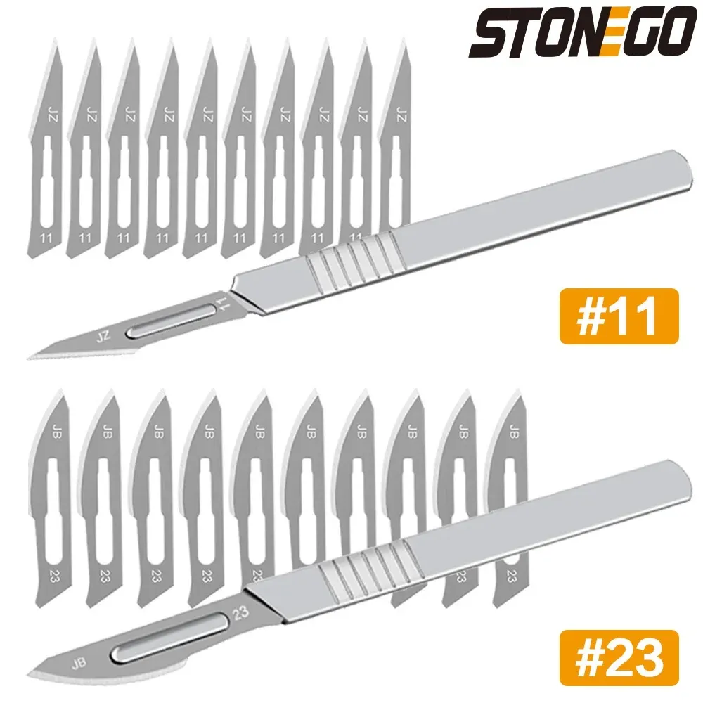 Medical Scalpel 100-Pack #23 Scalpel Blades With Free Handle ...