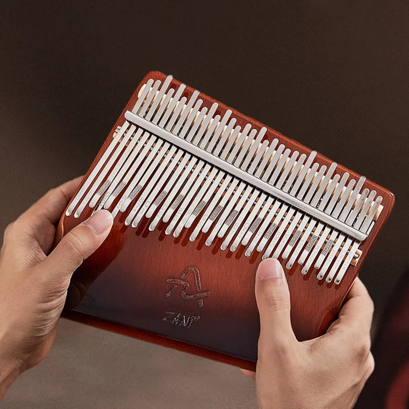 34 Key Veneer Beech Wood Kalimba Thumb Piano With Storage Box Perfect ...