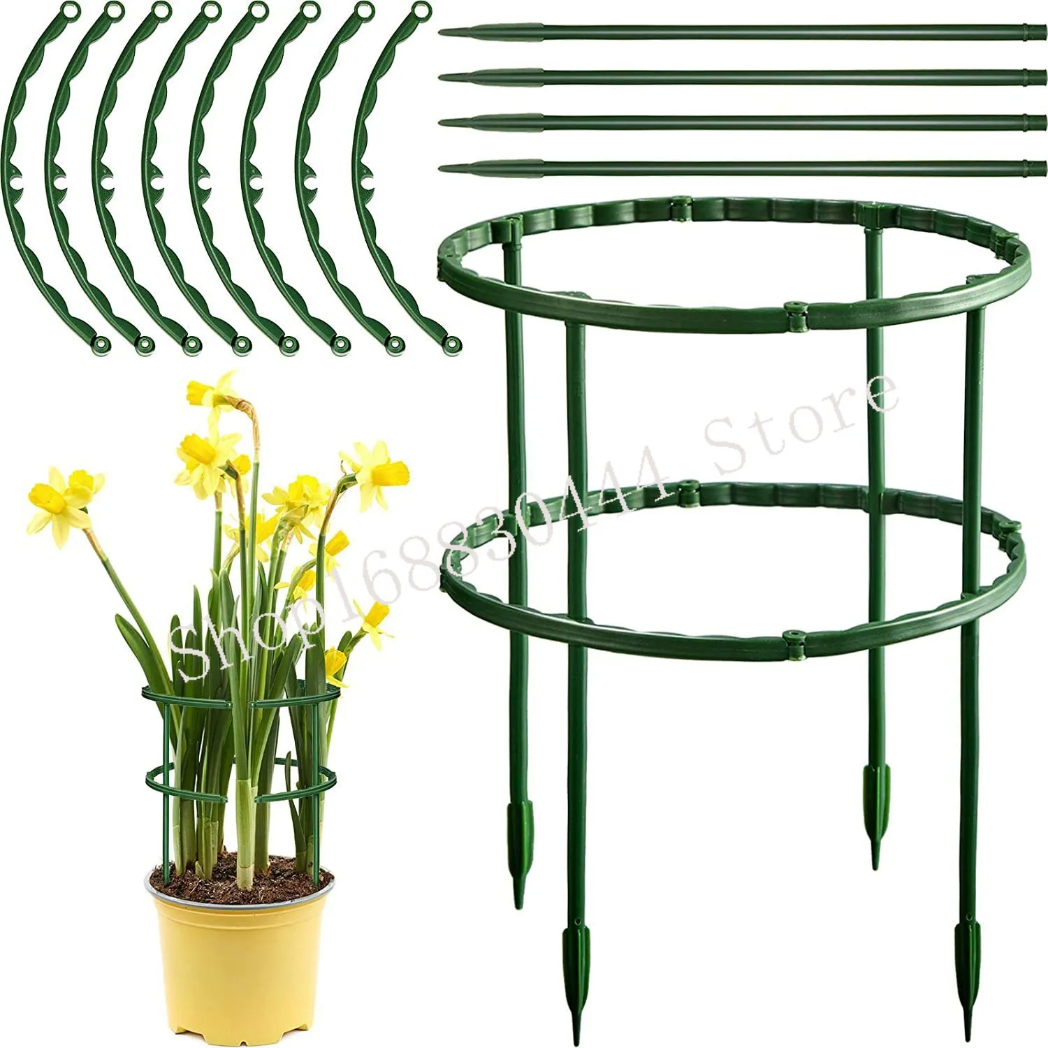 Semicircle Plant Support Ring For Garden Pile Plastic Plant Cage For ...
