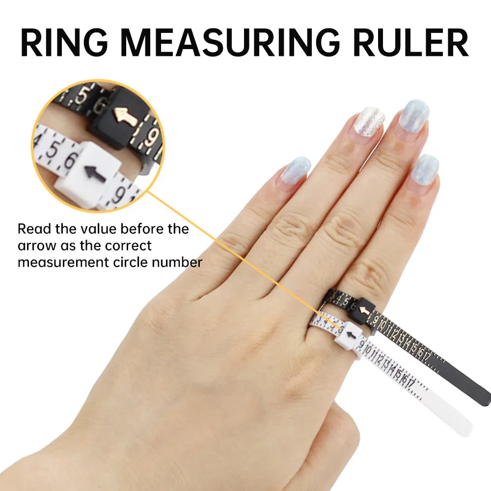 5/Adjustable Ring Sizer Measuring Gauge Tool for Accurate Finger Sizing ...