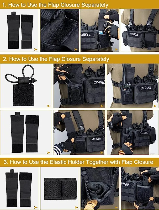 ONETIGRIS Chest Rig, MOLLE Chest Rigs Tactical Chest Rig Dangler Pouch ...