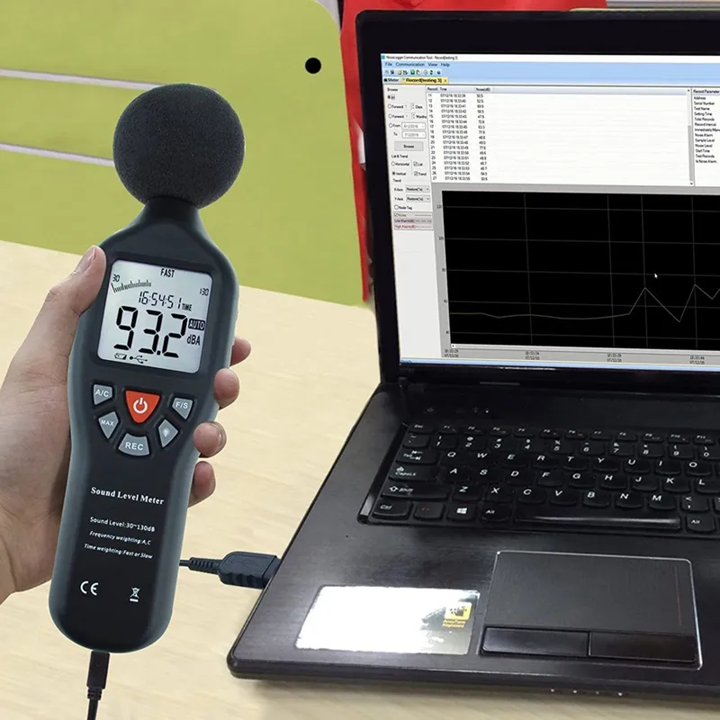 Noise Sensor Decibel Meter, Black Noise Meter with 30-130dB Measuring ...