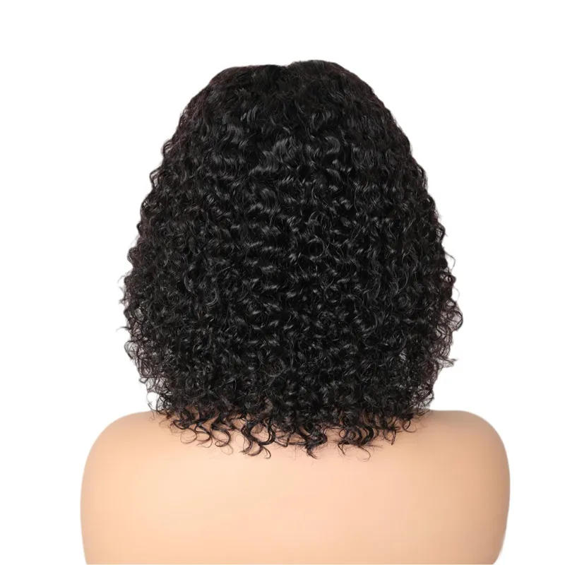 Kinky Curly Wigs: 4X4 Lace Bob Wig, Glueless Natural Color Human Hair ...